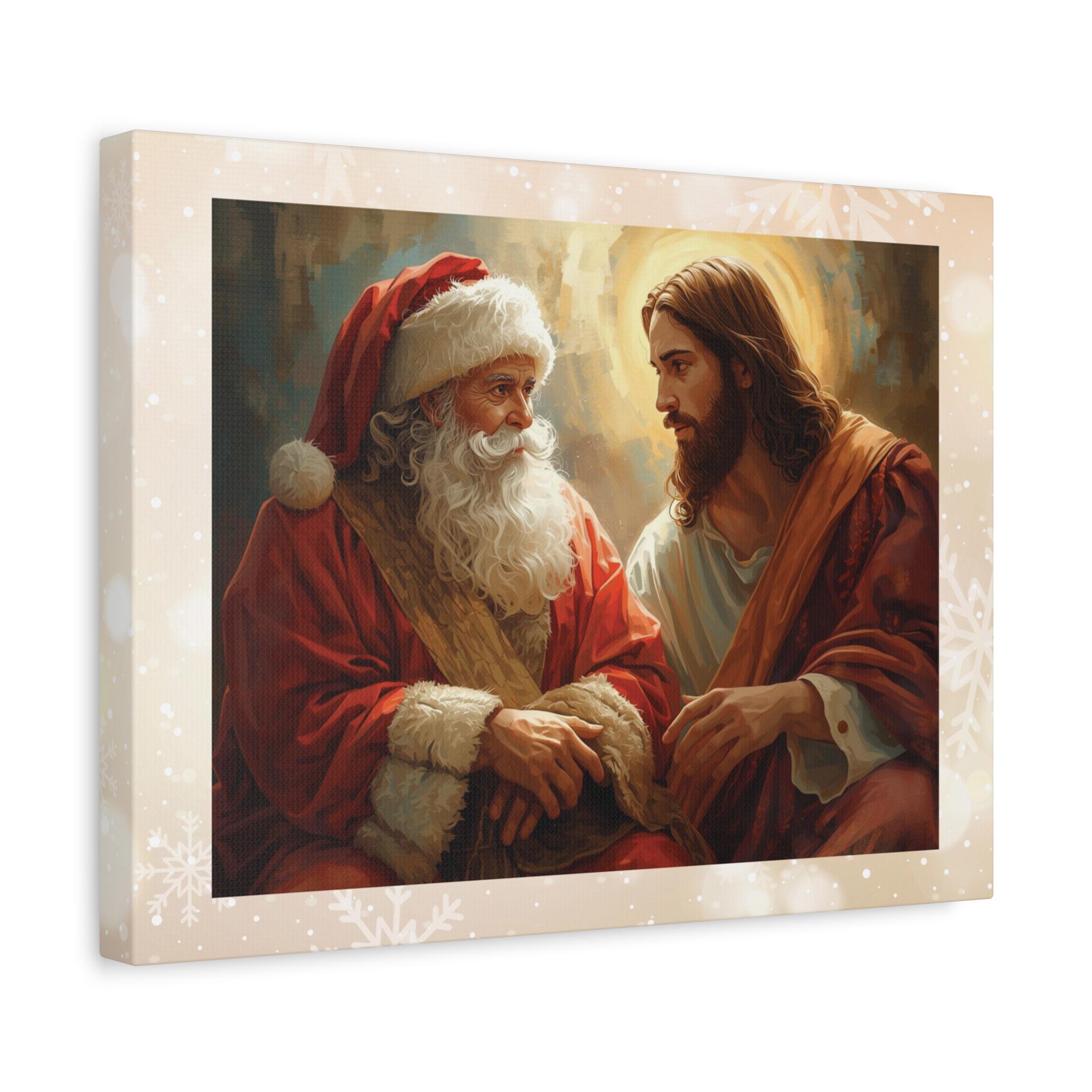 Jesus and Santa Wall Art, Christmas Decoration, Holiday Decor ...