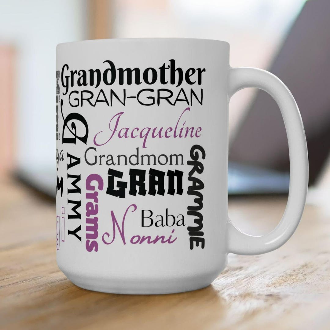 Personalized Grandma Nicknames Coffee Mug: Custom Grandmother Gift - Etsy