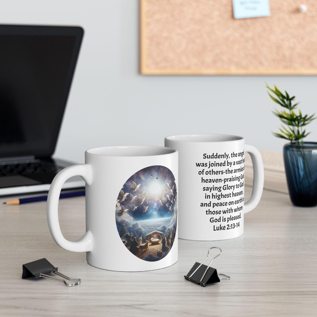 Christmas Angels Mug: Birth of Jesus Scripture Quote, Religious Gift - Etsy