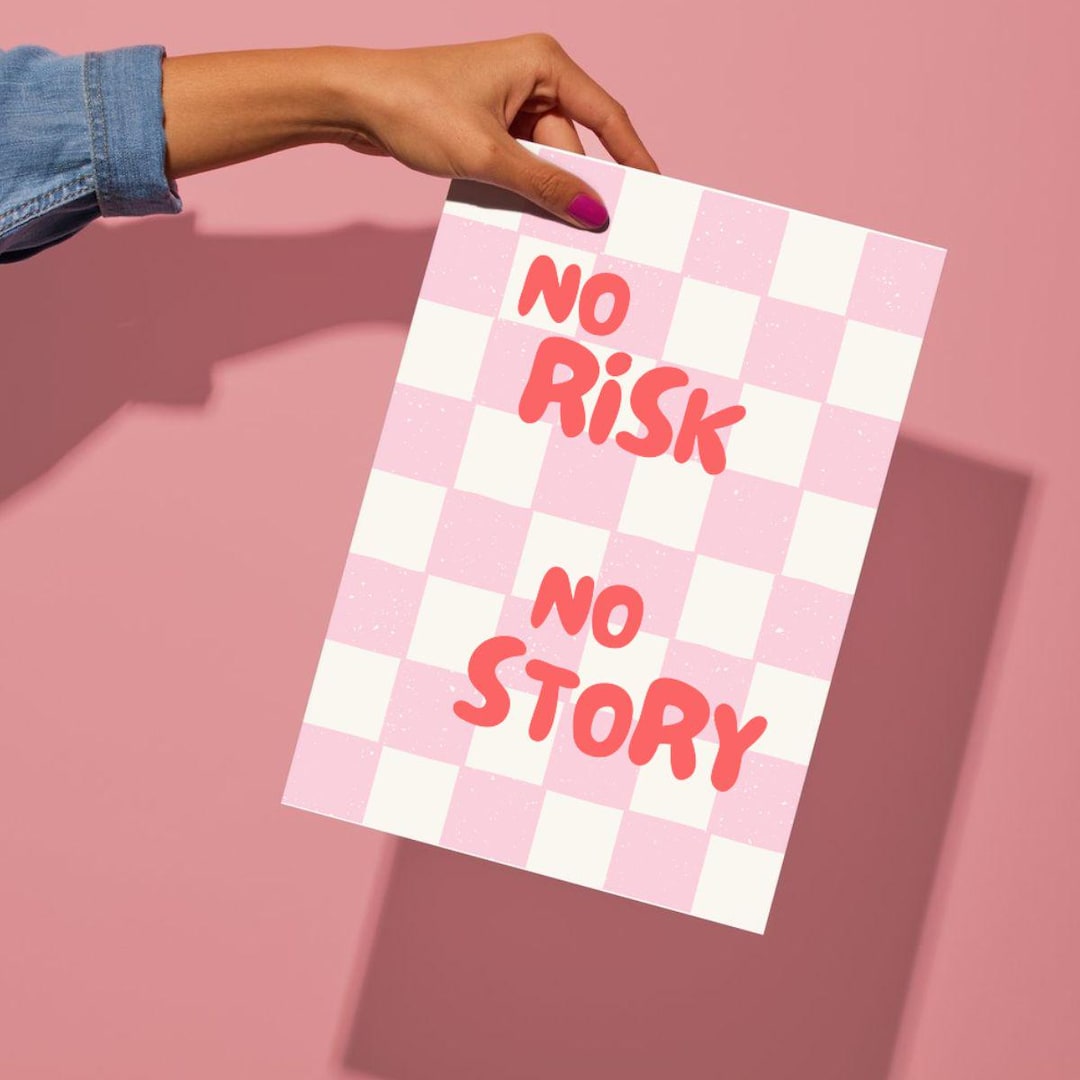 Poster No Risk No Story Poster Poster Illustration Instant Download ...