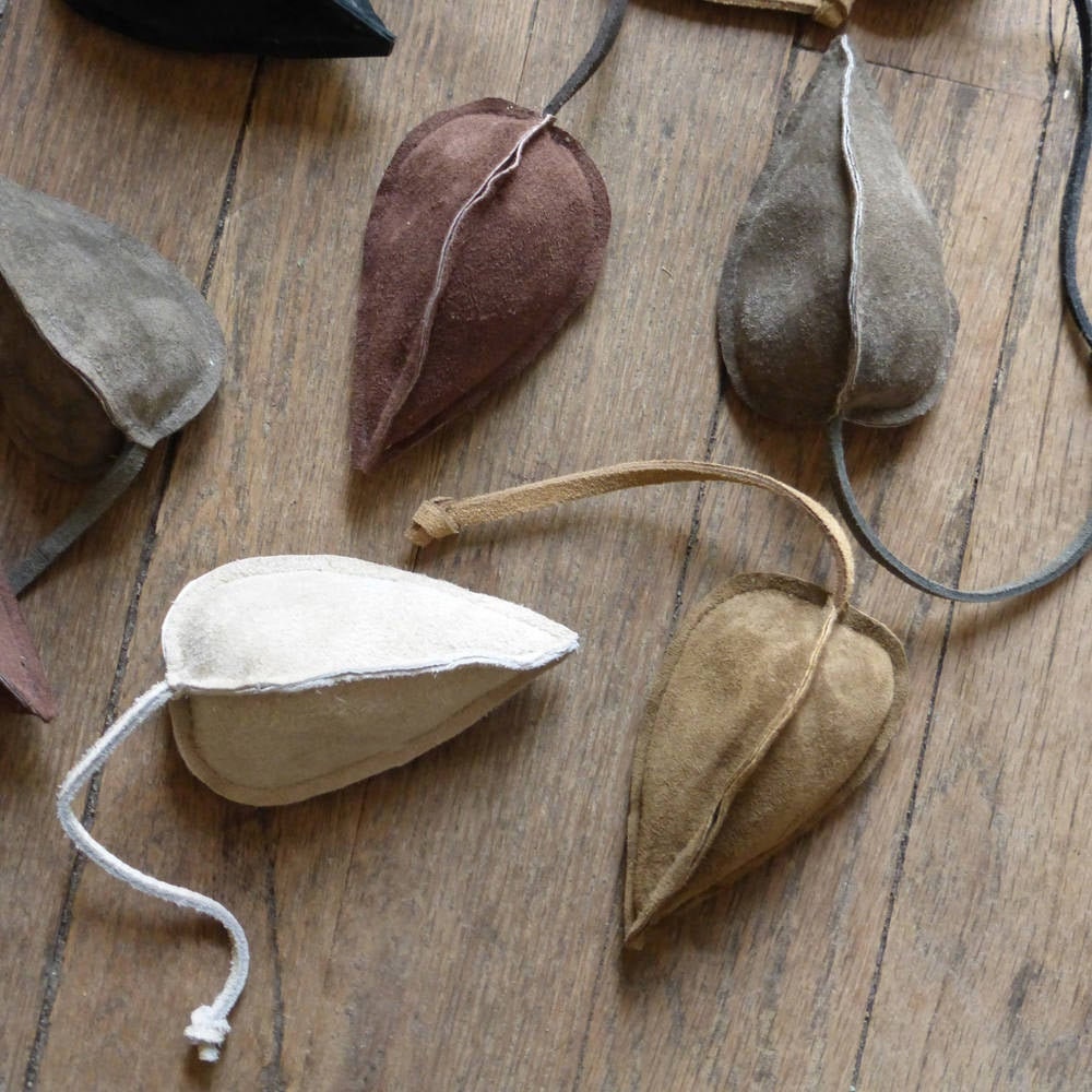 Set of 5 catnip leather mouse cat toy multi-color. Repurposed | Etsy