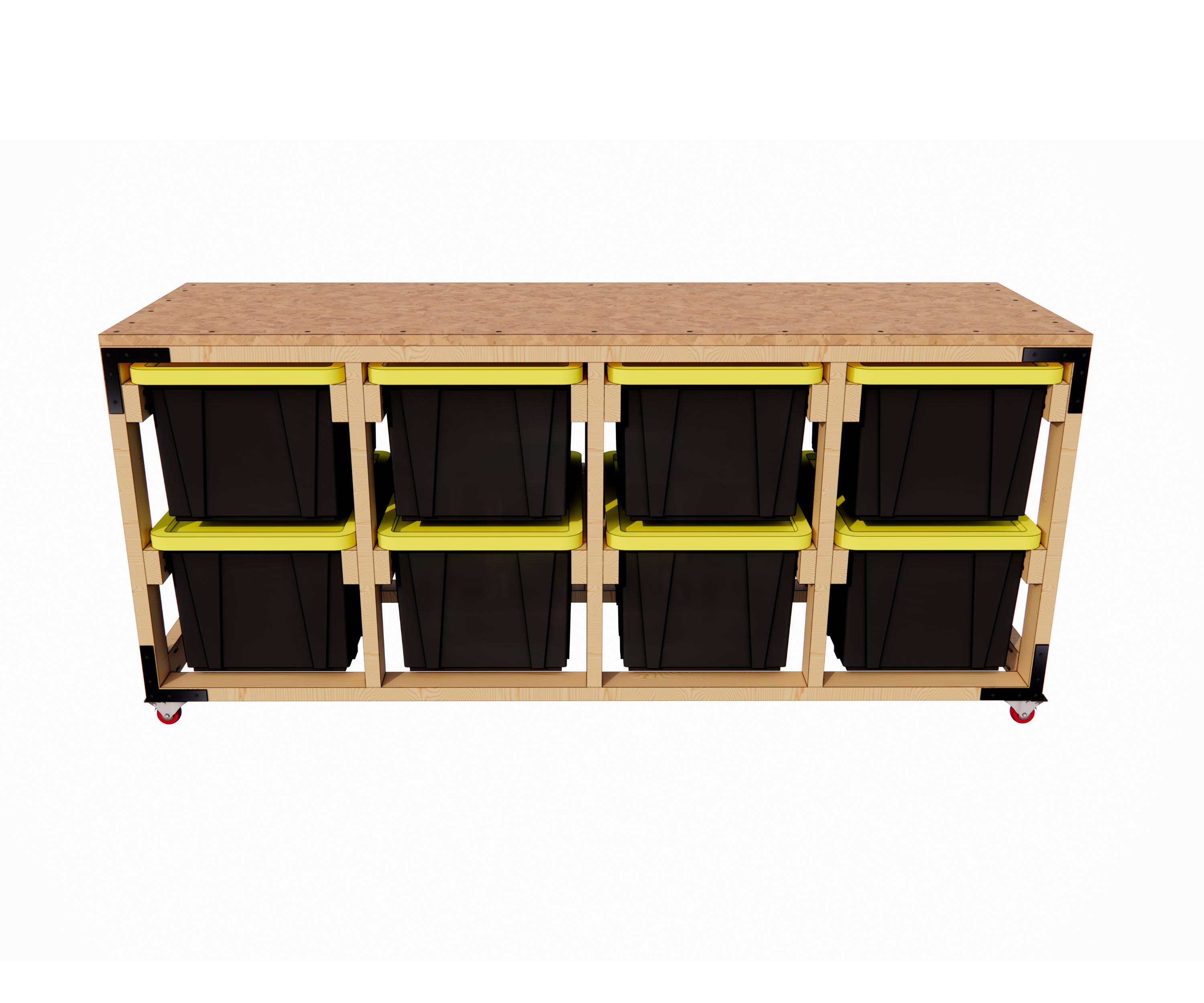 27 Gallon Tote Storage Workbench Build Plan| 8 UNIT DIY Tote Storage ...