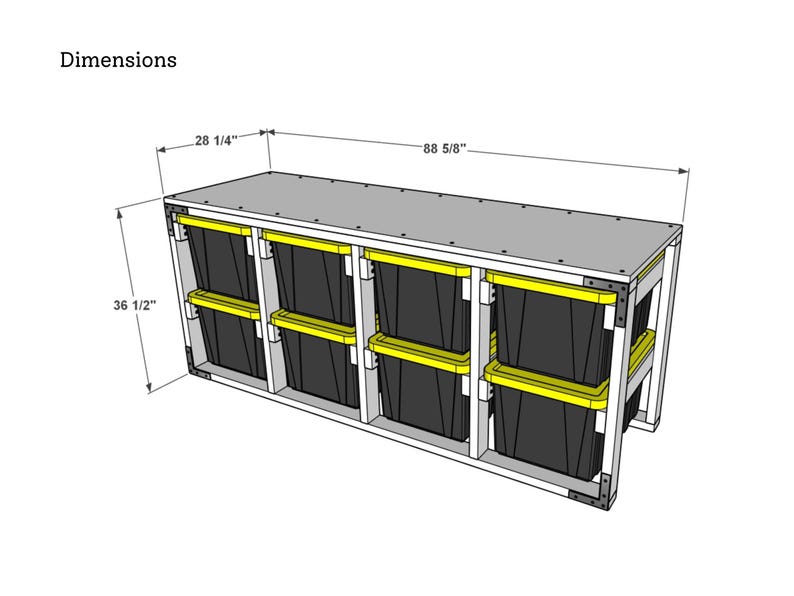 27 Gallon Tote Storage Workbench Build Plan 8 UNIT DIY Tote Storage ...