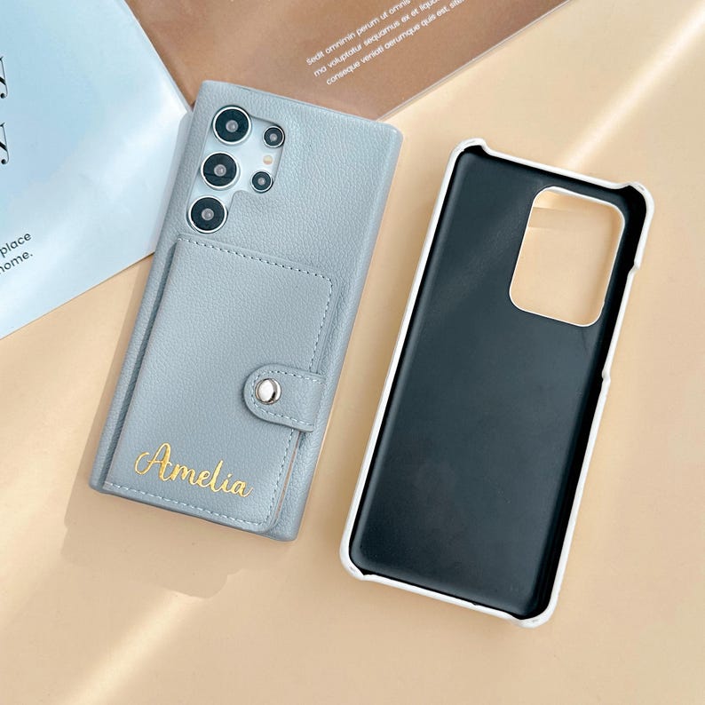 Personalized Leather Wallet Phone Case for Galaxy S26 - Etsy