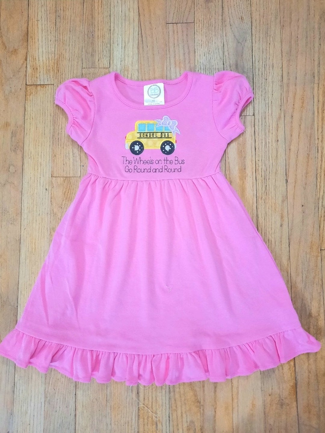 School Bus Embroidered Appliqué Dress - Etsy