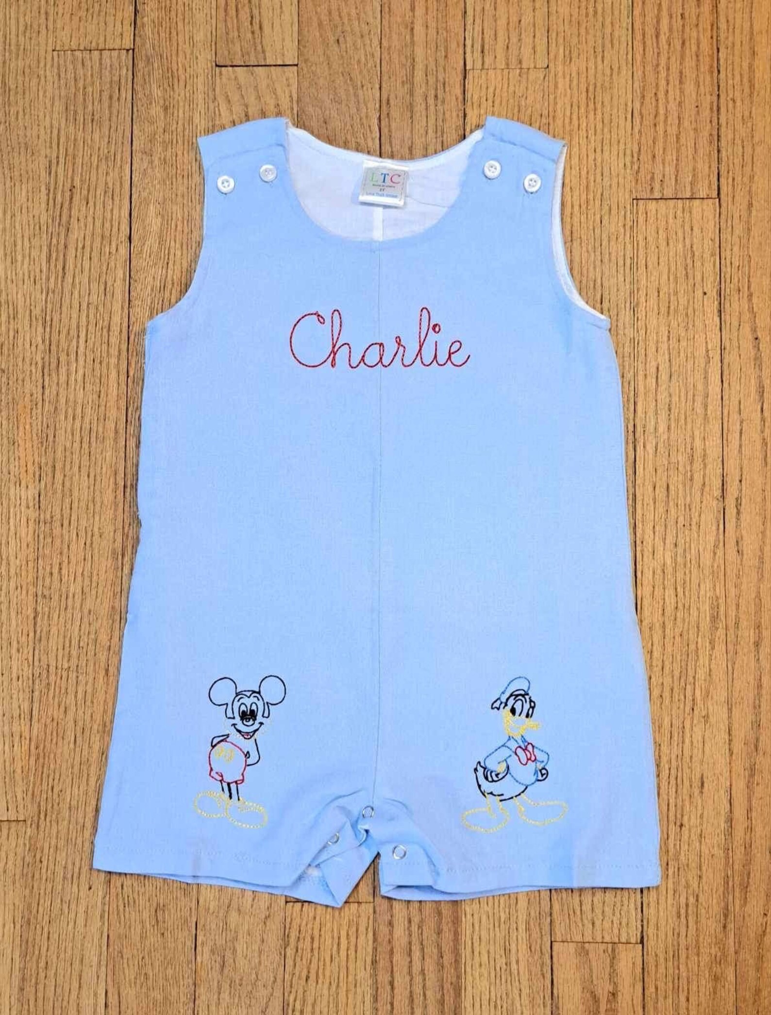 Vacation Mouse Embroidered Seersucker Jon Jon - Etsy