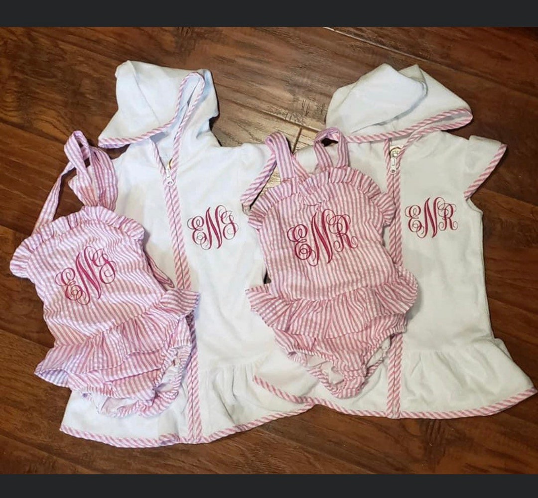 Monogrammed Embroidered Summer Swim Suit Bathing Suit Bathing Suit - Etsy