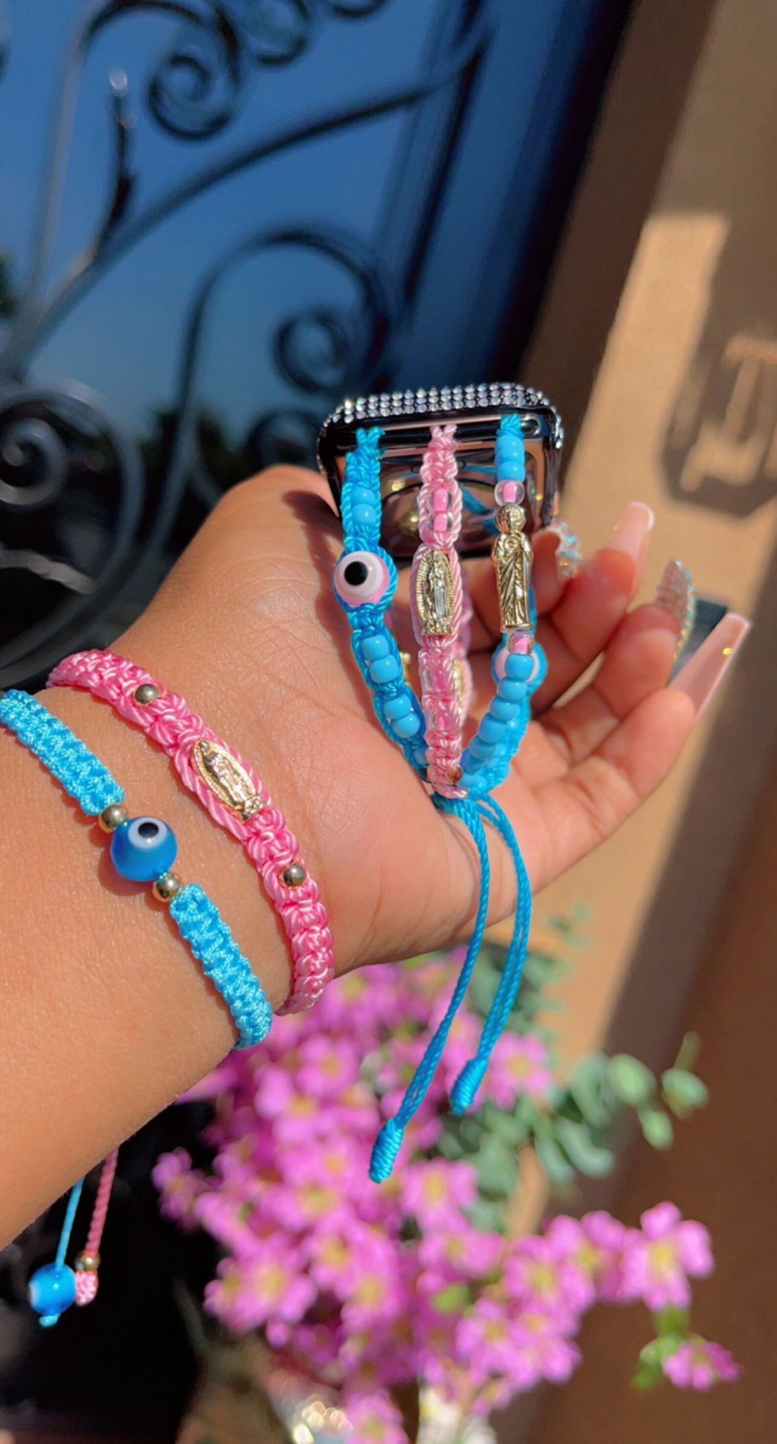 Aqua & Pink Apple Watch Band - Etsy
