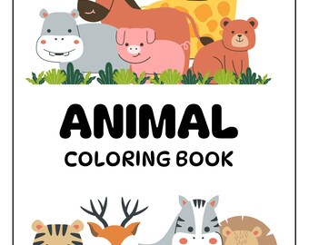 Animal Coloring Book for Kids, Coloring Book, Printable - Etsy