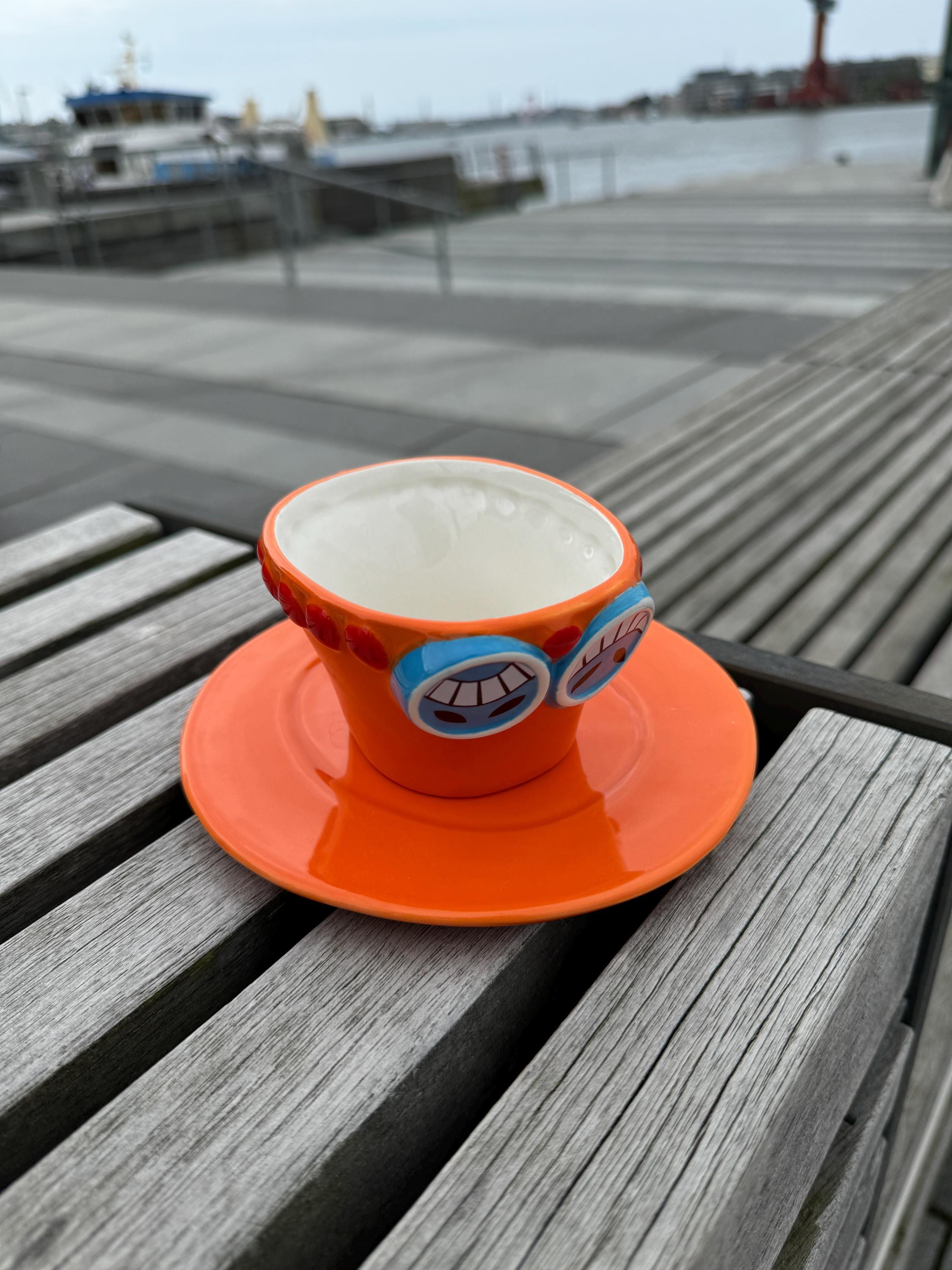 One Piece Ceramic Tea Cups With Stands Ace, Luffy, and Chopper Designs ...