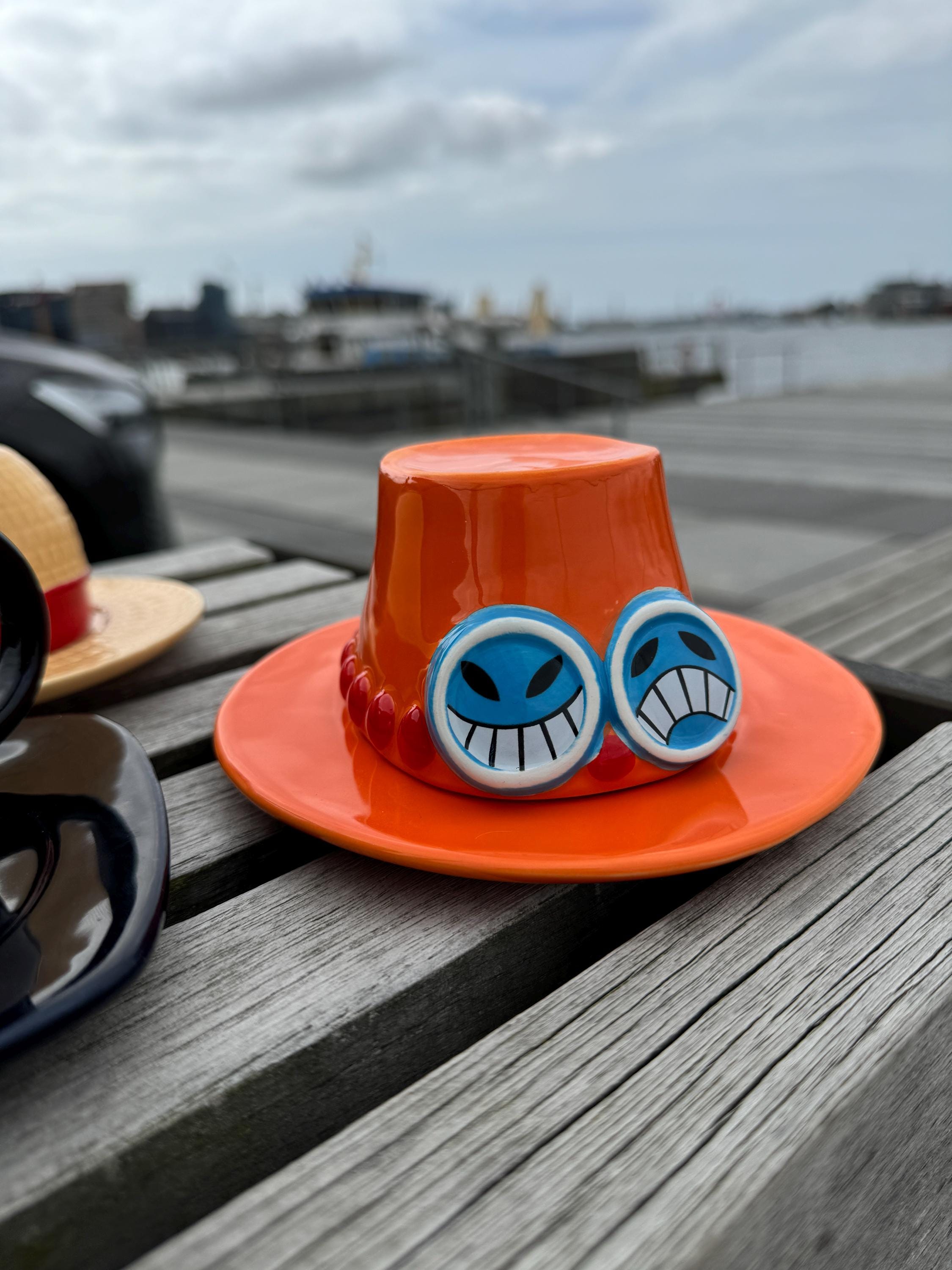 One Piece Ceramic Tea Cups With Stands Ace, Luffy, and Chopper Designs ...