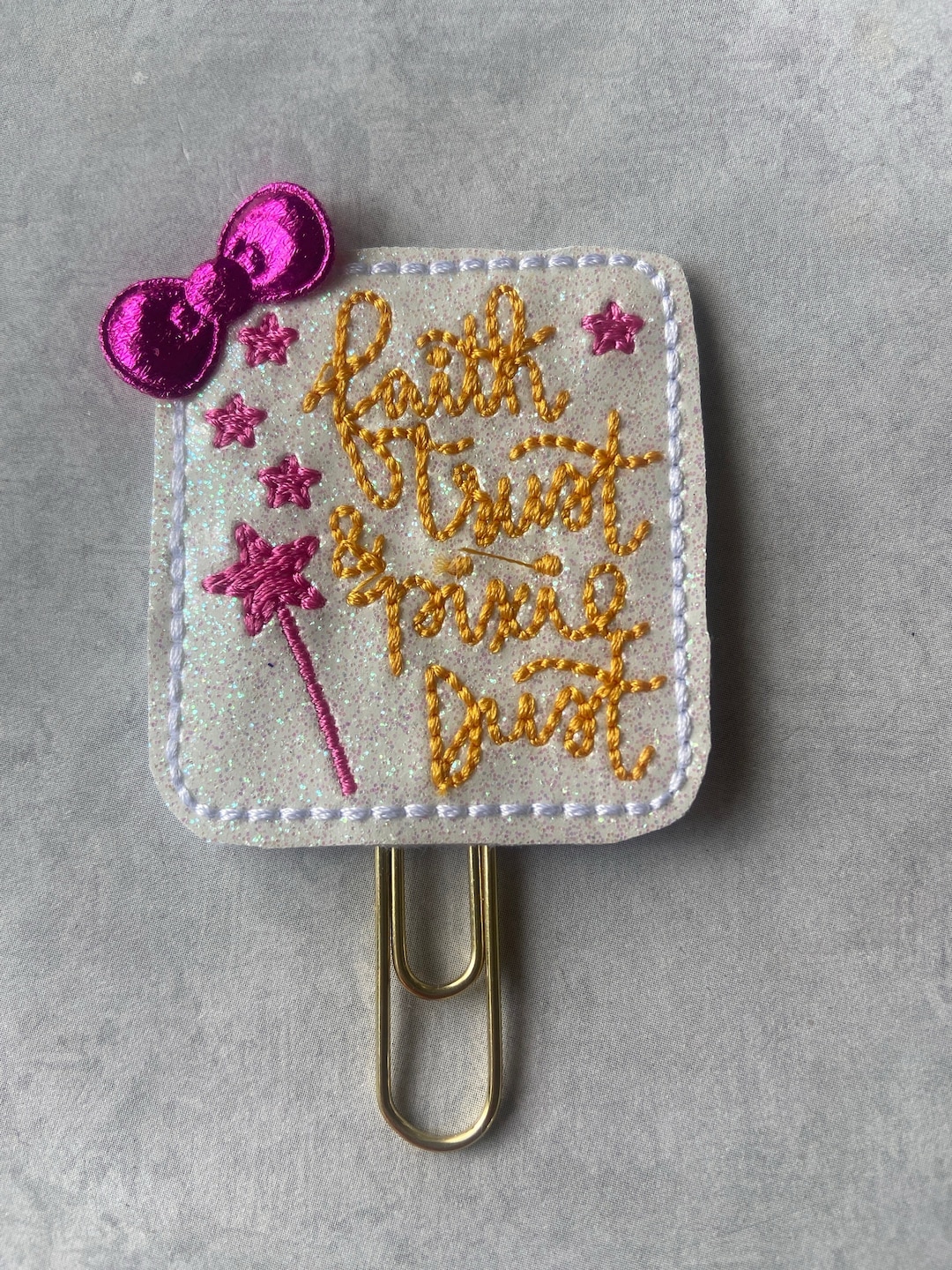 Faith Trust and Pixie Dust Planner Clip, Paper Clip Planner Clip, Accessory for Planners ...