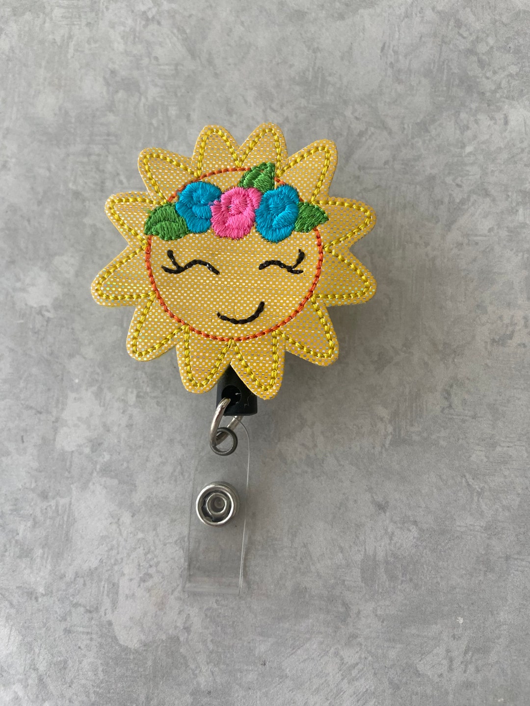 Sunshine Badge Reel, Large ID Badge Reel, Badge Reel, Retractable Badge ...