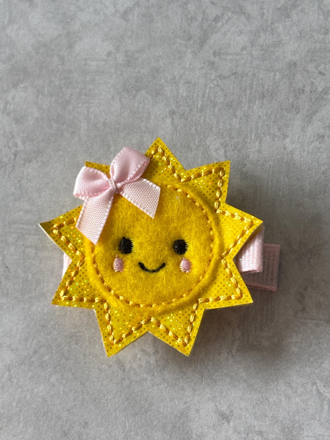 Sun Hair Clip, Vinyl Sun Hair Clip, Toddlers Hair Clips, Girl’s Hair ...