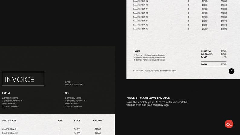 Sleek Customizable Invoice Template for Small Business - Compatible ...
