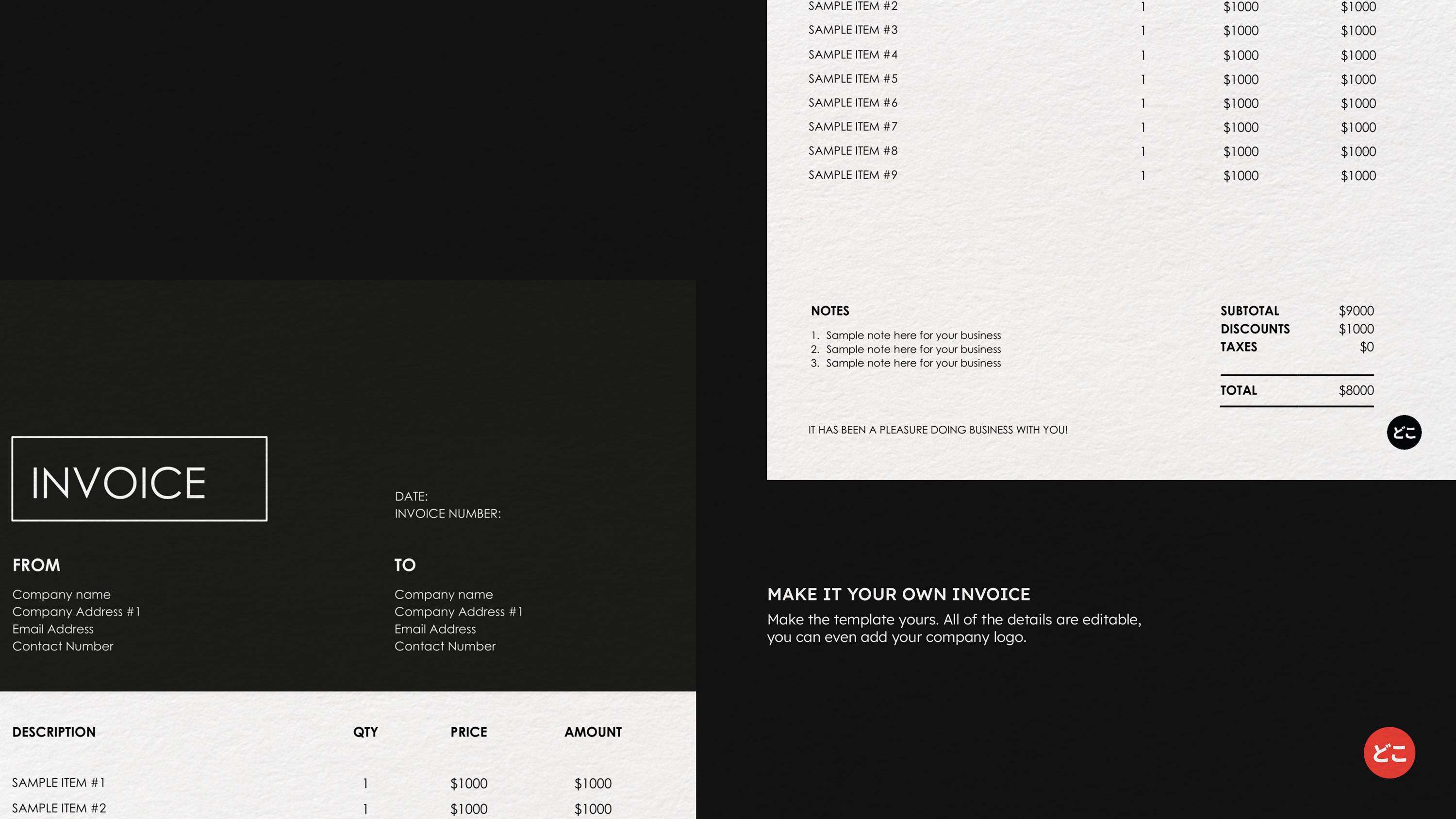 Sleek Customizable Invoice Template for Small Business - Compatible ...
