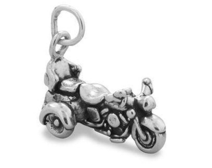 Motorcycle Charm, Trike Motorcycle Charm, Bike, Cycle, Stamped .925 ...