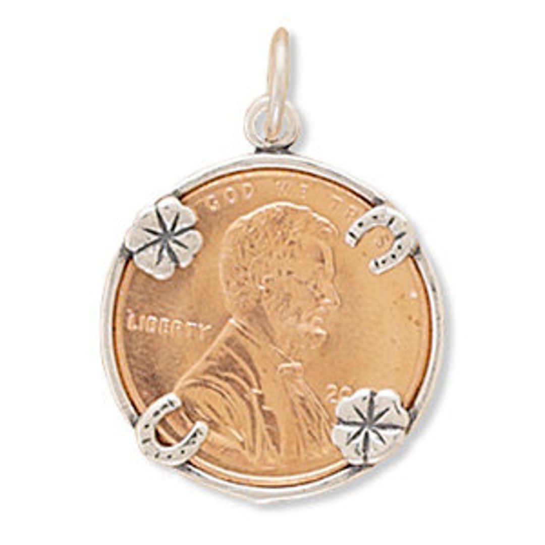 Lucky Penny Holder Charm, Unique Jewelry, Necklace Pendant, Wear Your ...
