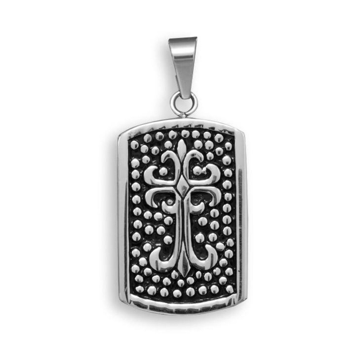 Stainless Steel Cross Design Tag Pendant Durable Jewelry - Etsy
