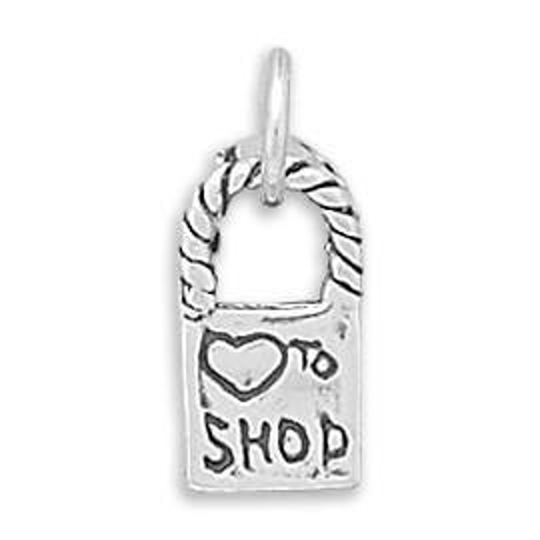 Love to Shop Bag Charm, Shopping Bag Charm, Charm for Shoppers, Hobby ...