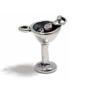 Martini Charm / Sterling Silver Martini Charm / Cocktail Charm ...