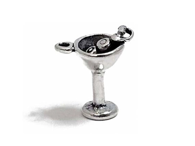 Martini Charm / Sterling Silver Martini Charm / Cocktail Charm - Etsy