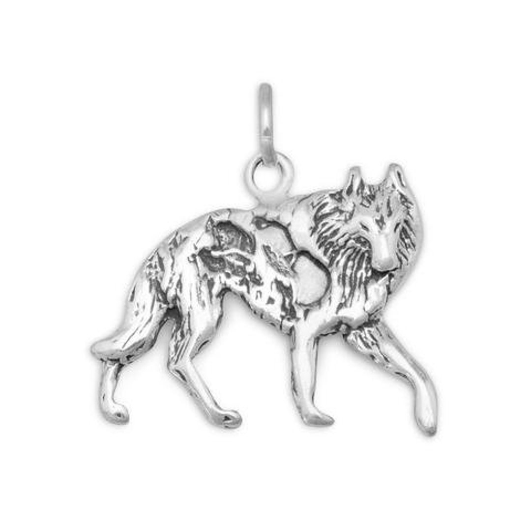 Wolf Charm / Standing Wild Wolf Charm / Collectible / Keepsake ...