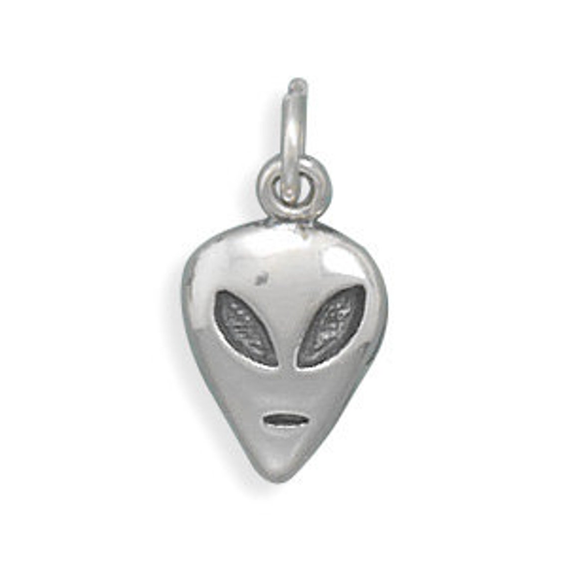 Alien Charm Alien Head Sterling Silver Alien Martian Charm - Etsy