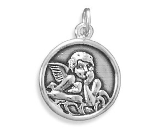 Round Raphael Angel Charm, Angel of Healing, Religious Charm, Gift ...