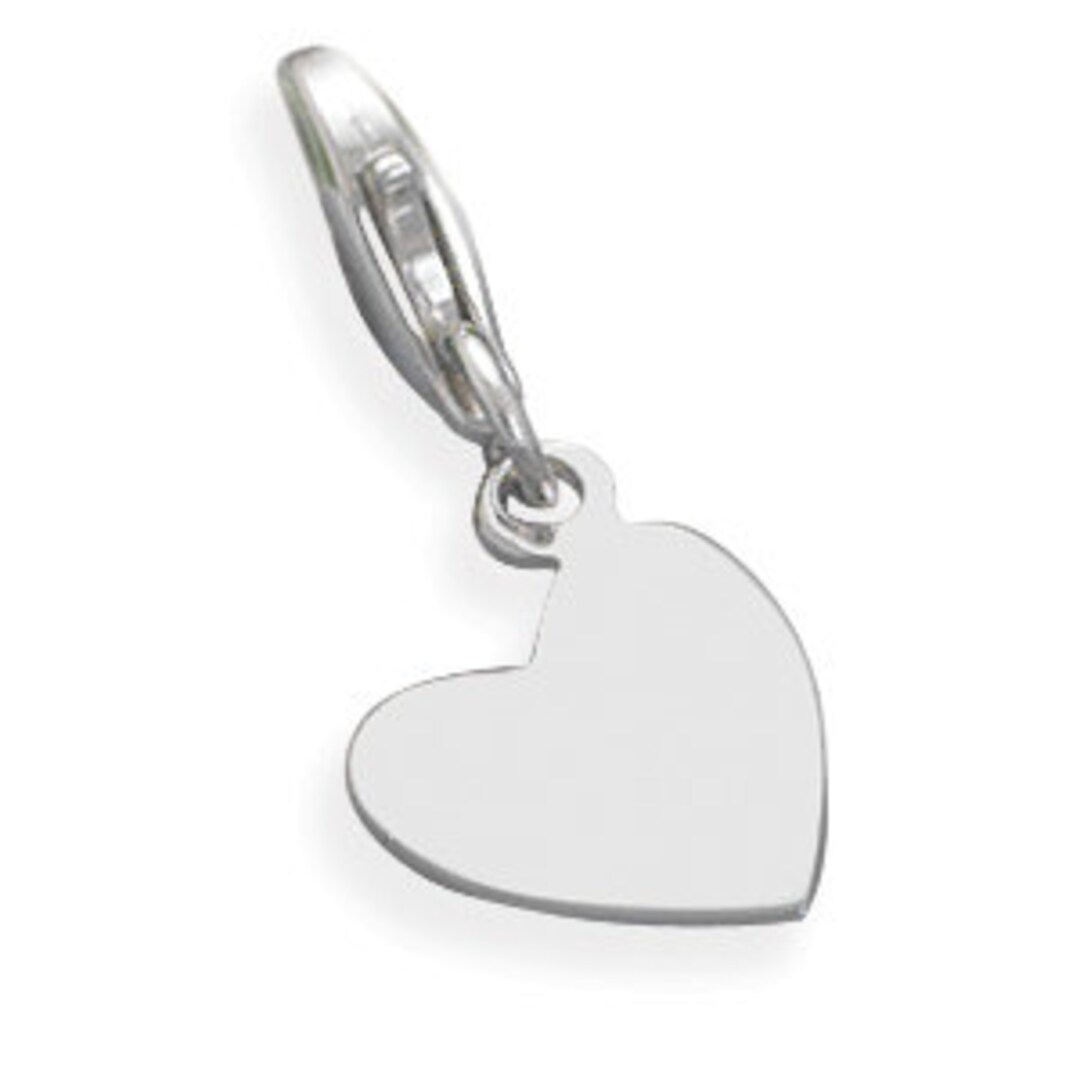 Angled Heart Charm With Lobster Clasp Zipper Pull Valentine's Day Charm ...