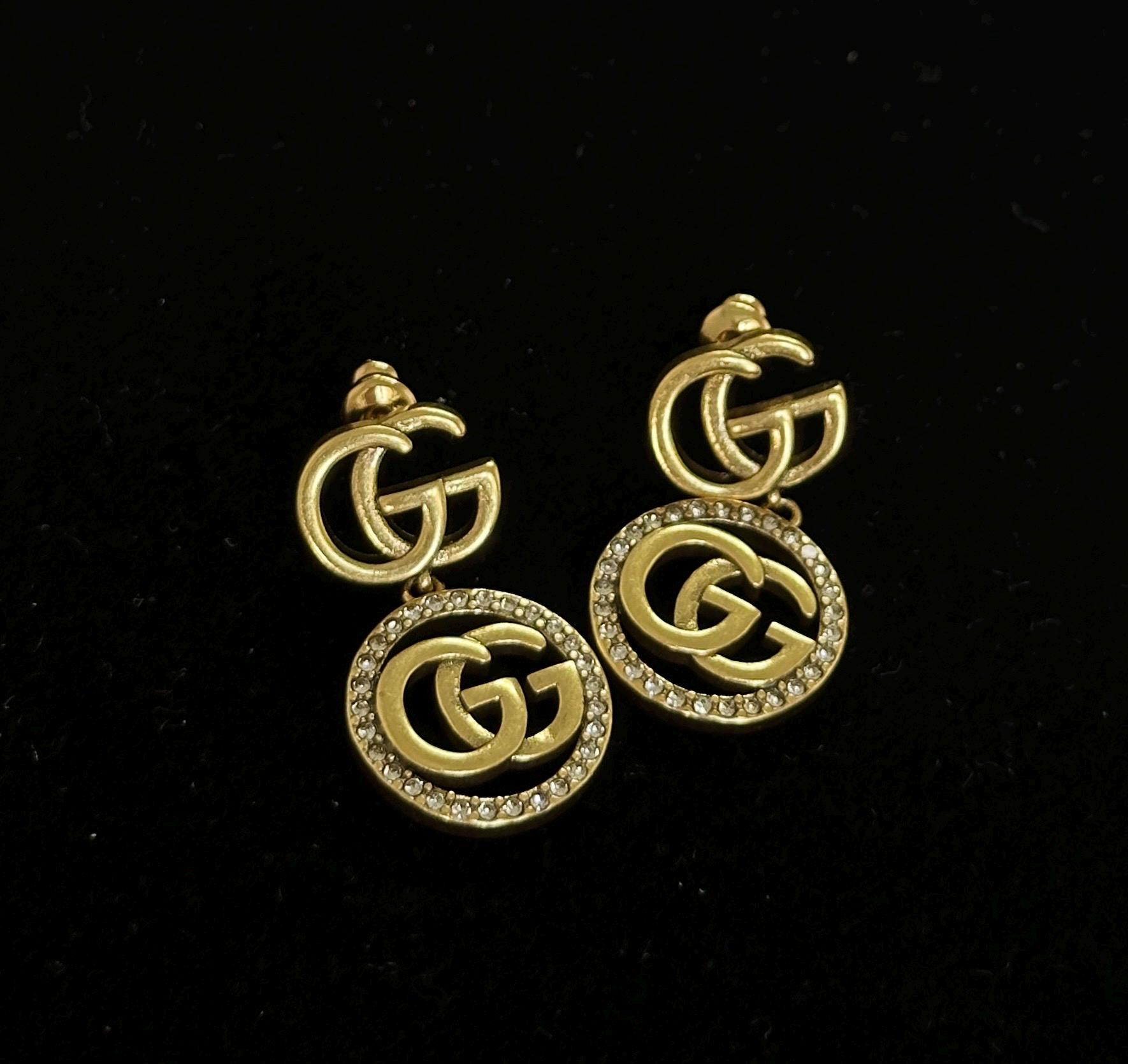 Vintage Stylish Gucci Circle Diamond Dangle Earrings - Etsy