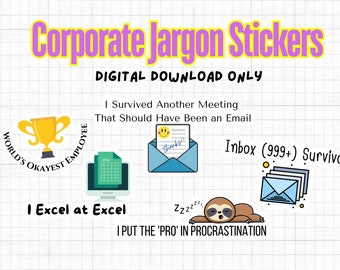 Corporate Jargon Stickers Set Funny Meme Office Set of 8 Stickers - Etsy