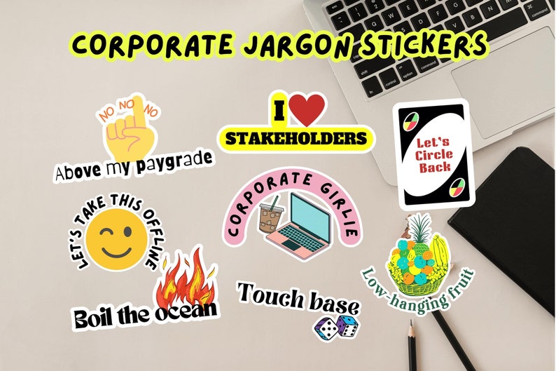 Corporate Jargon Stickers Set Funny Meme Office Set of 8 Stickers - Etsy