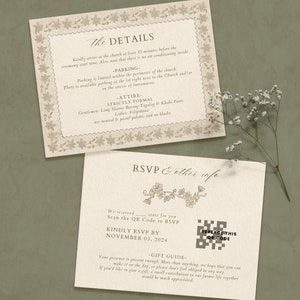Heritage Lace Wedding Invitation Template Basic Suite, Modern Heritage ...