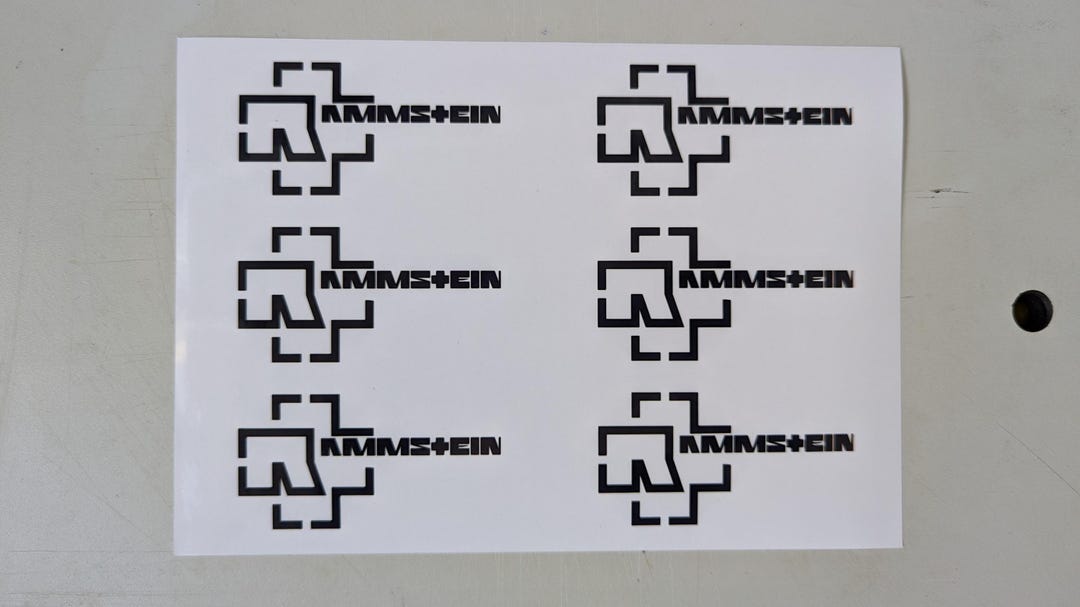 Set of 6 Transparent Vinyl Stickers With Rammstein Logo. Size 75x40mm ...