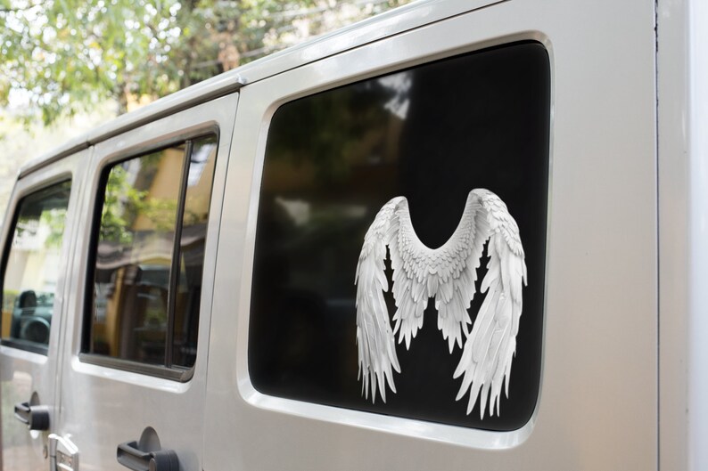 White Wings Transparent Window Decal Sticker - Etsy