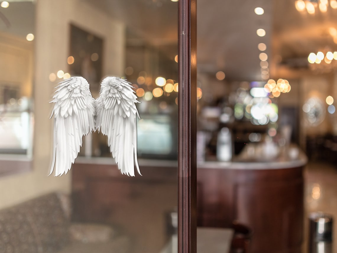 White Wings Transparent Window Decal Sticker - Etsy