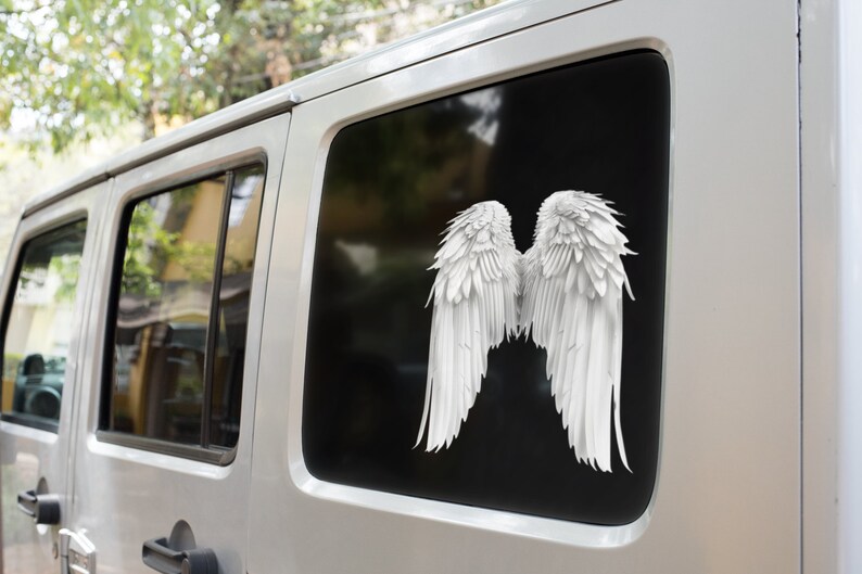 White Wings Transparent Window Decal Sticker - Etsy