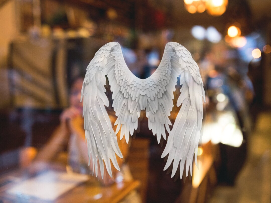 White Wings Transparent Window Decal Sticker - Etsy