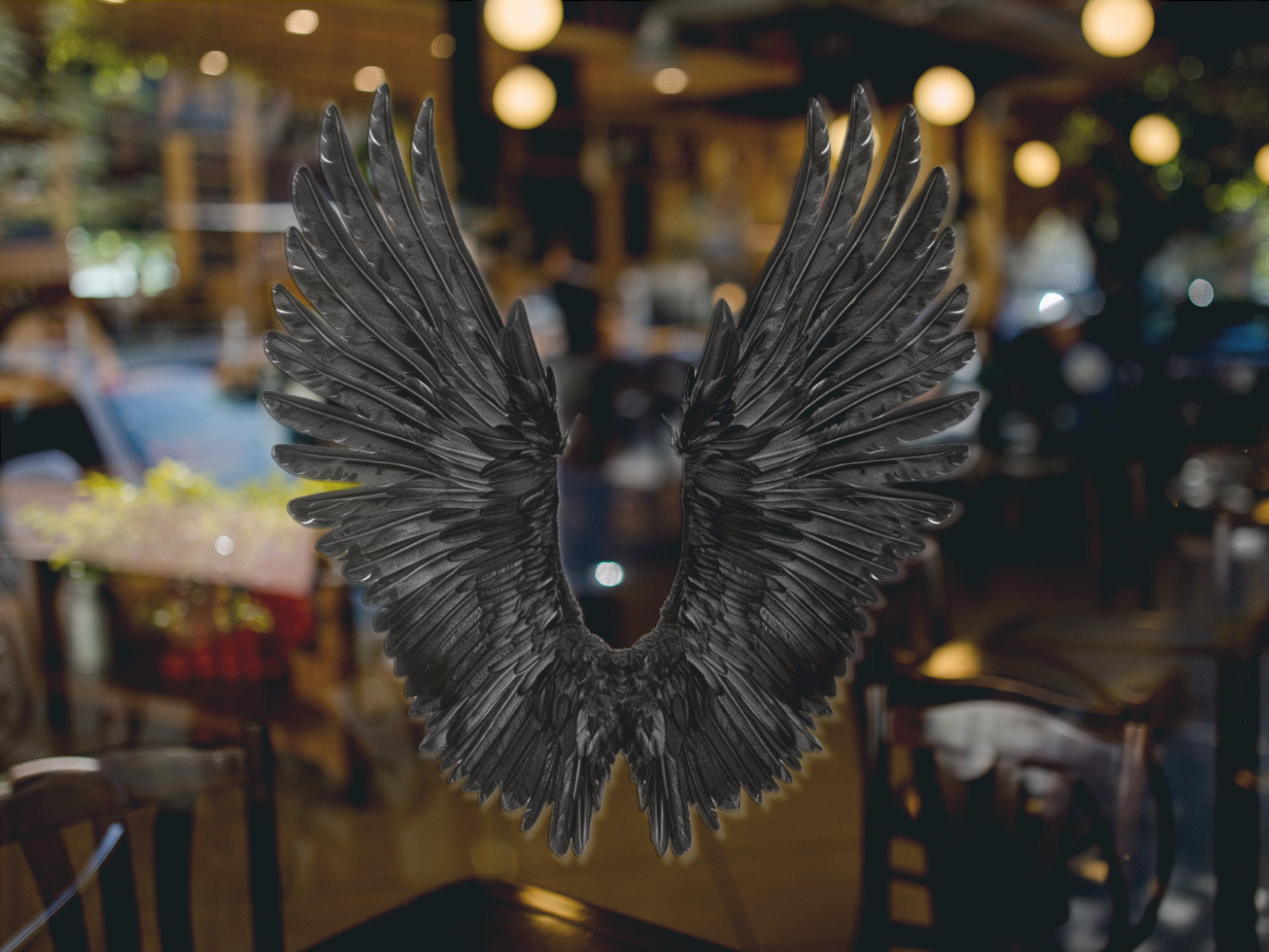 Black Wings Transparent Window Decal Sticker - Etsy