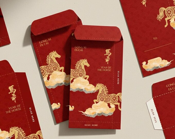 Lunar New Year Red Money Envelopes | Angpao DIY Template (PDF & JPG ...