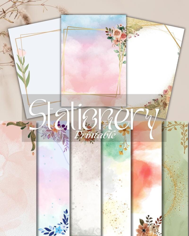 Love Stationery, Printable Stationery, Writing Art Paper, Unlined ...