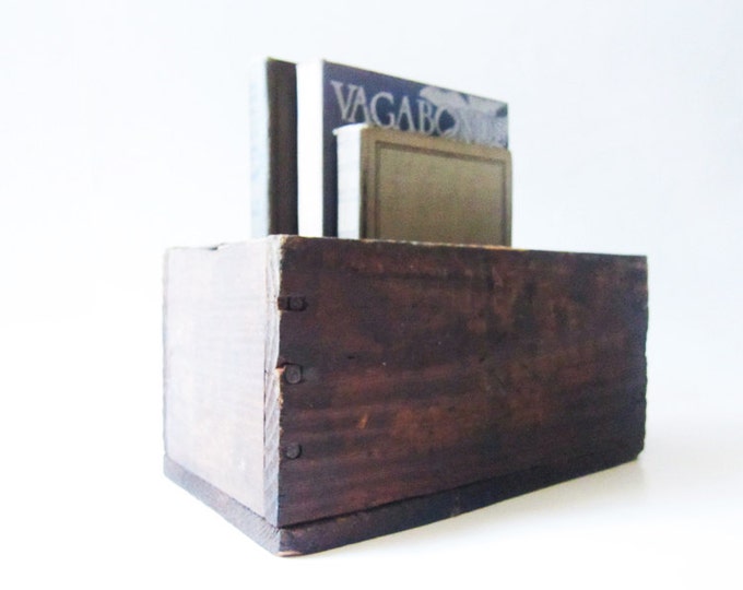 Vintage Wood Box - Rustic Wooden Storage - Etsy