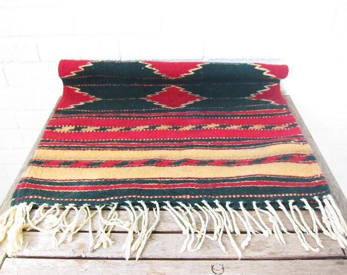 Vintage Southwestern Handwoven Wool Rug Rustic Throw Rug - Etsy