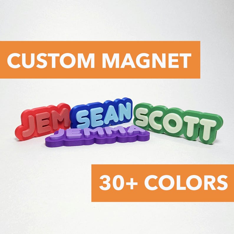 Personalized 3D Name Magnet Round Font Style Customized Unique Gift for ...