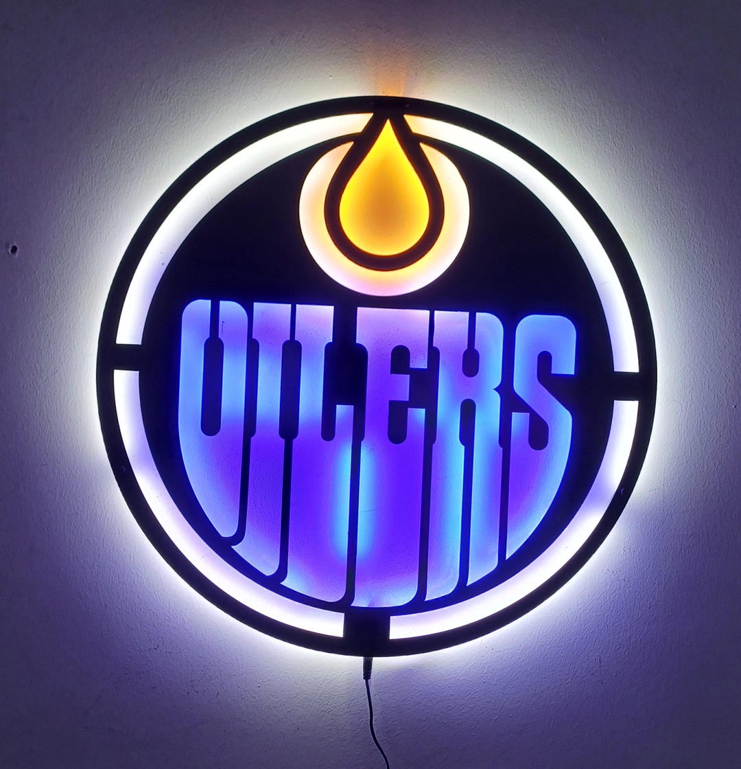 Edmonton Oilers, Oilers, Metal LED Sign, Hockey, Cup Final, Sports Team ...