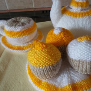 Knitted Play Tea Set , Tea for Two, Tea Party, Play Food - Etsy