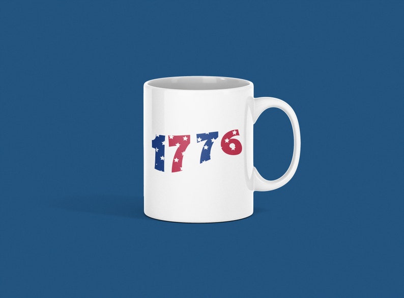 1776 America Ceramic White Coffee Mug, Patriotic Gift, American Flag ...
