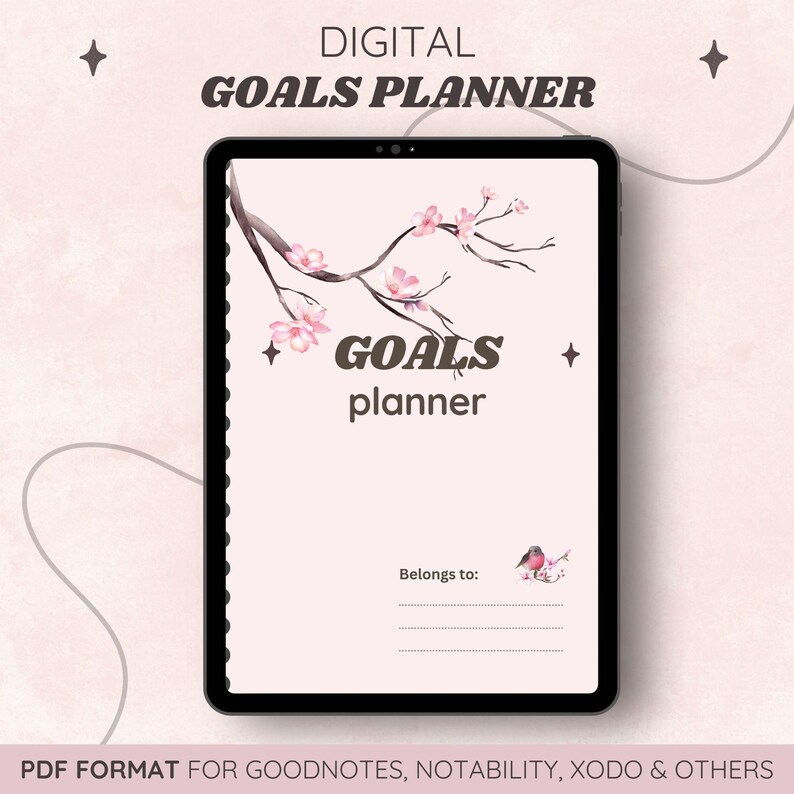 Digital Goals Planner / Printable Goal Setting Workbook / PDF ...