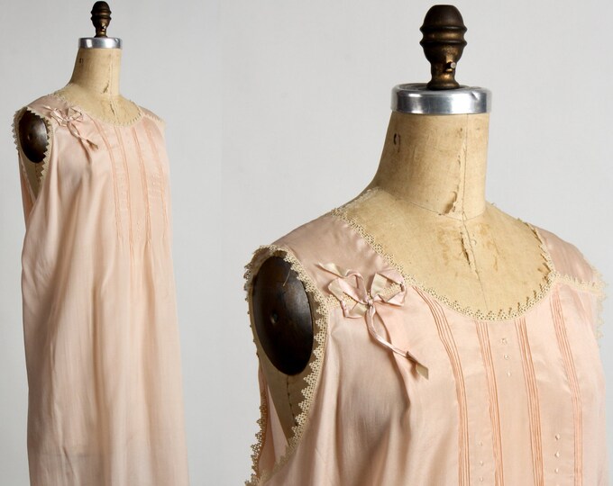 1920s Night Gown . Antique Flapper Boudoir 20s Lingerie in Peach - Etsy